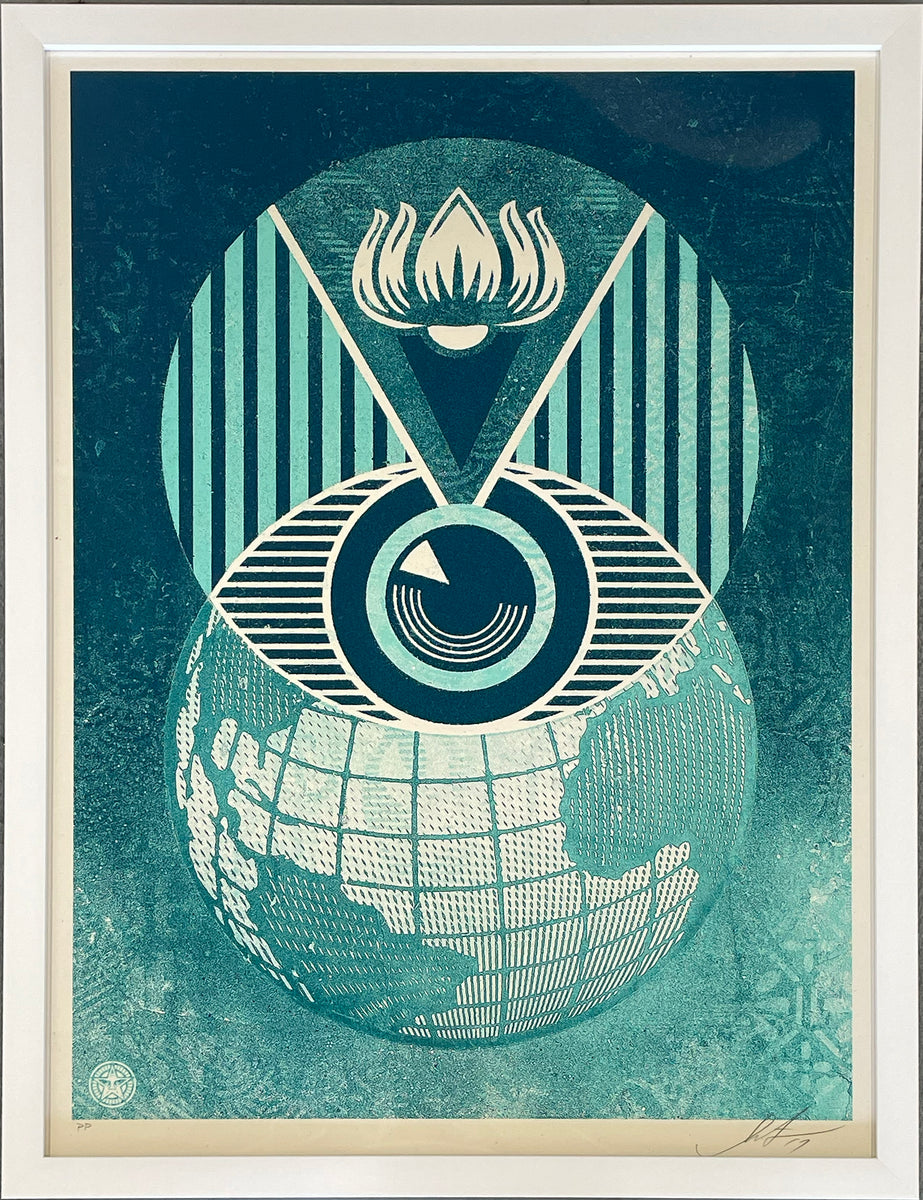 Shepard Fairey 'Flint Eye Alert Globe' – End To End Gallery